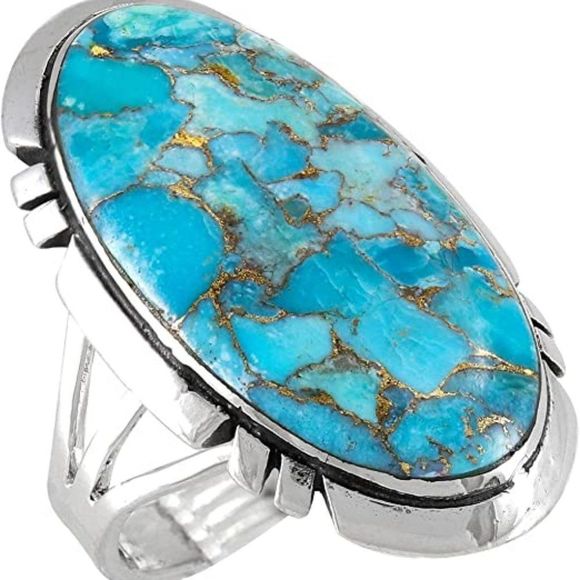 Turquoise Network | Jewelry | Sterlingsilver 925 Ring With Genuine ...